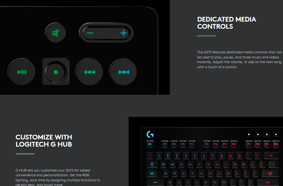 LOGITECH G213 PRODIGY RGB GAMING KEYBOARD (2 YEARS WARRANTY BY BAN ...