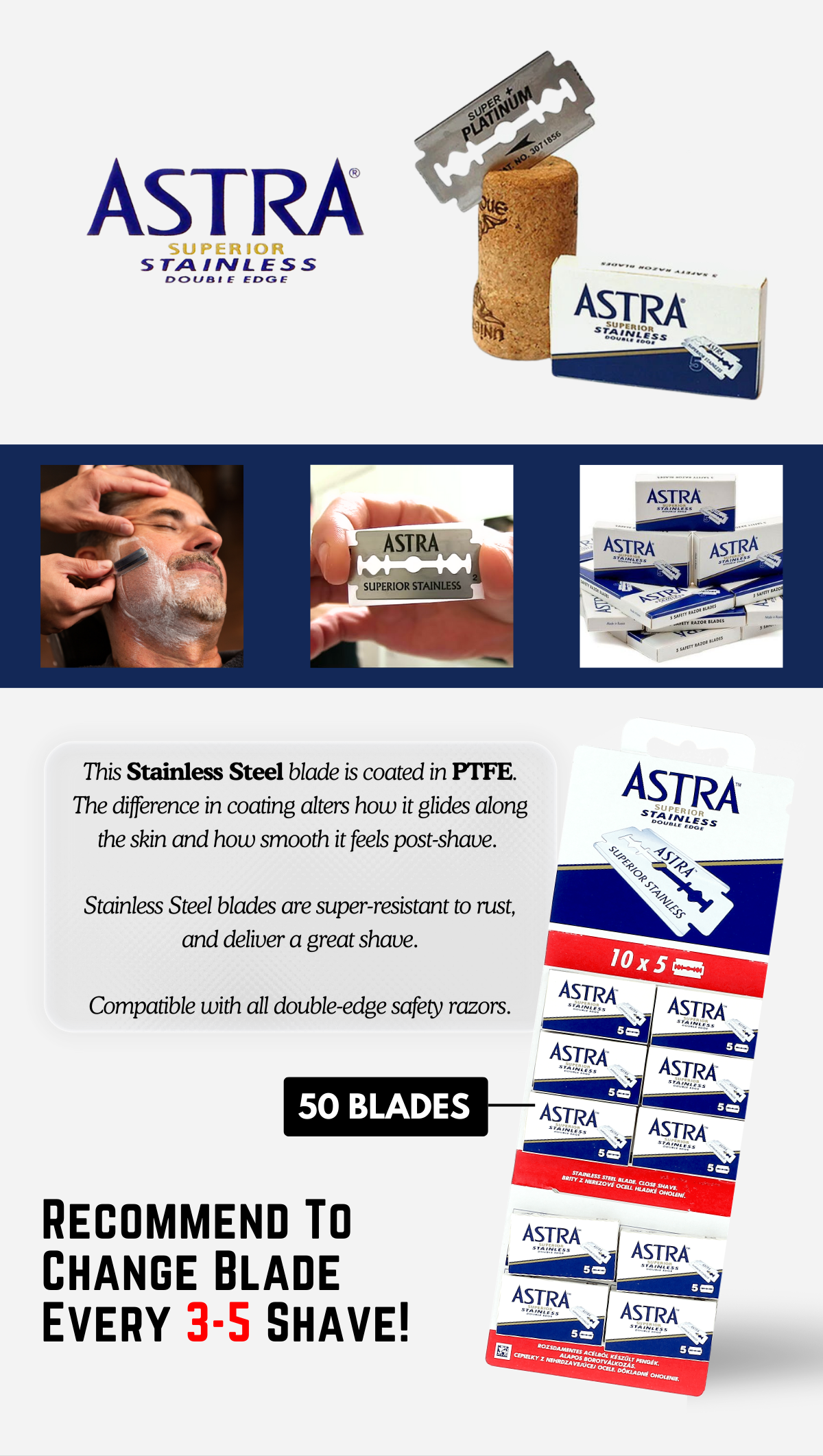 50 Blades of ASTRA Superior Stainless / 50 & 100 Blades of ASTRA ...