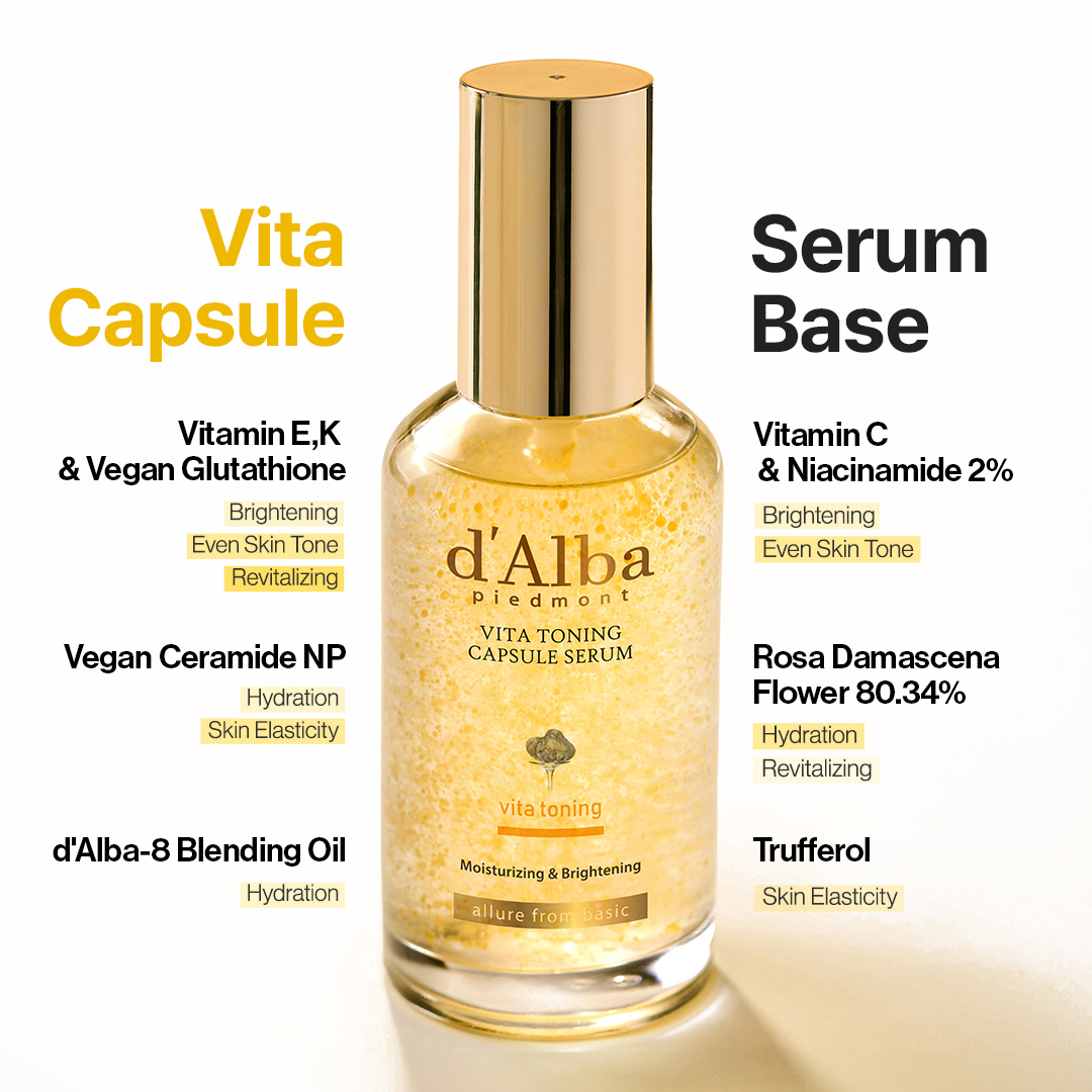[d'Alba Official] White Truffle Vita Toning Capsule Serum 50ml / 100ml ...
