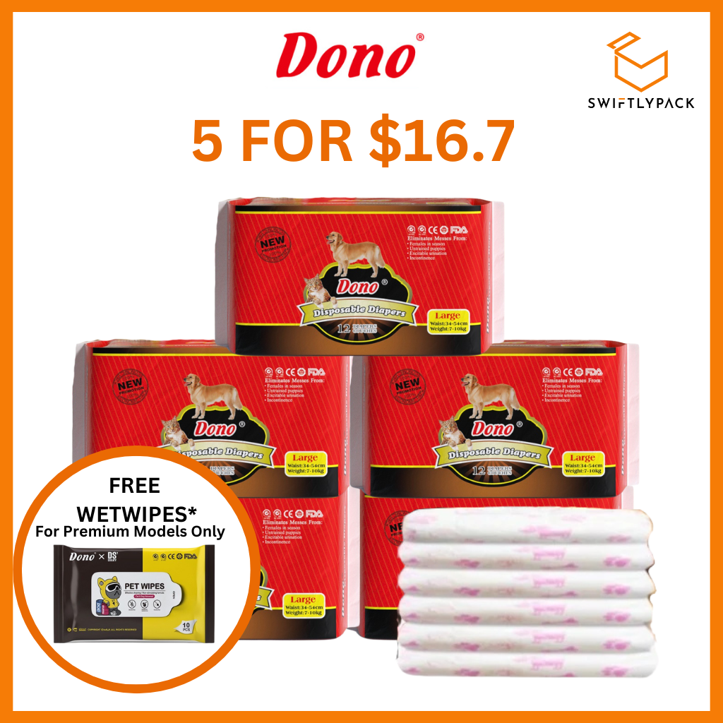 DONO Pet Disposable Diapers (Male & Female Pet Diapers) Dog Wrap ...