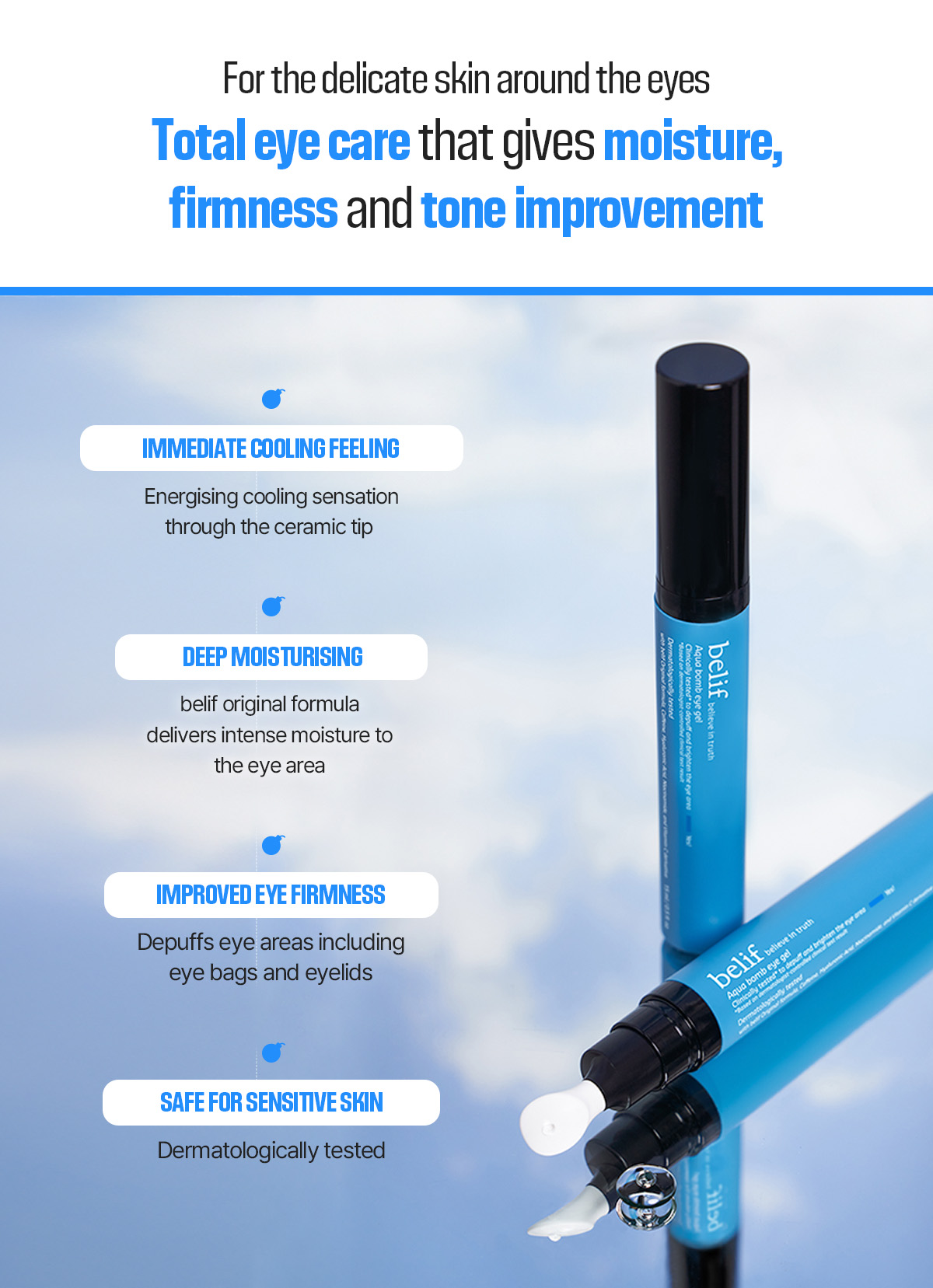 belif Aqua Bomb Eye Gel 15ml - Reduces Puffiness, Tone Improvement ...