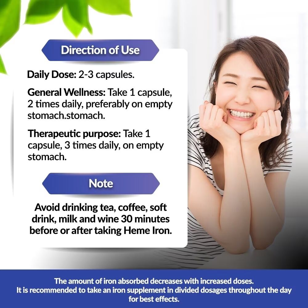 AFC JAPAN Heme Iron Dietary Supplement capsules (Prune Extract ...
