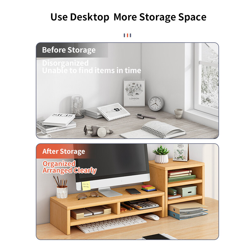 Computer Monitor Rack Stand Screen Increase Height Shelf Desktop Base ...