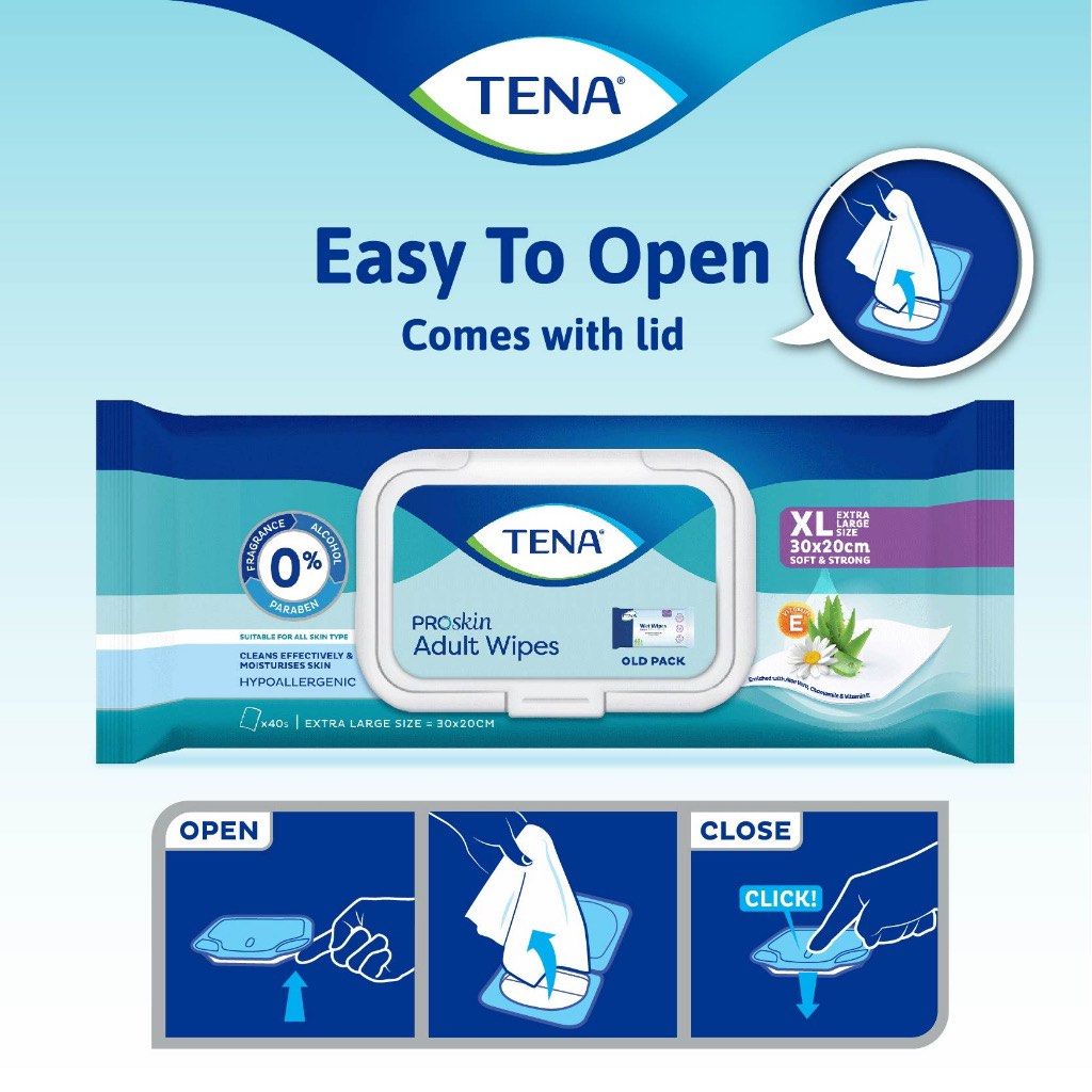 TENA Adult Wet Wipes / Carton Sale 12 x 40s (480 Sheets) | Shopee Singapore