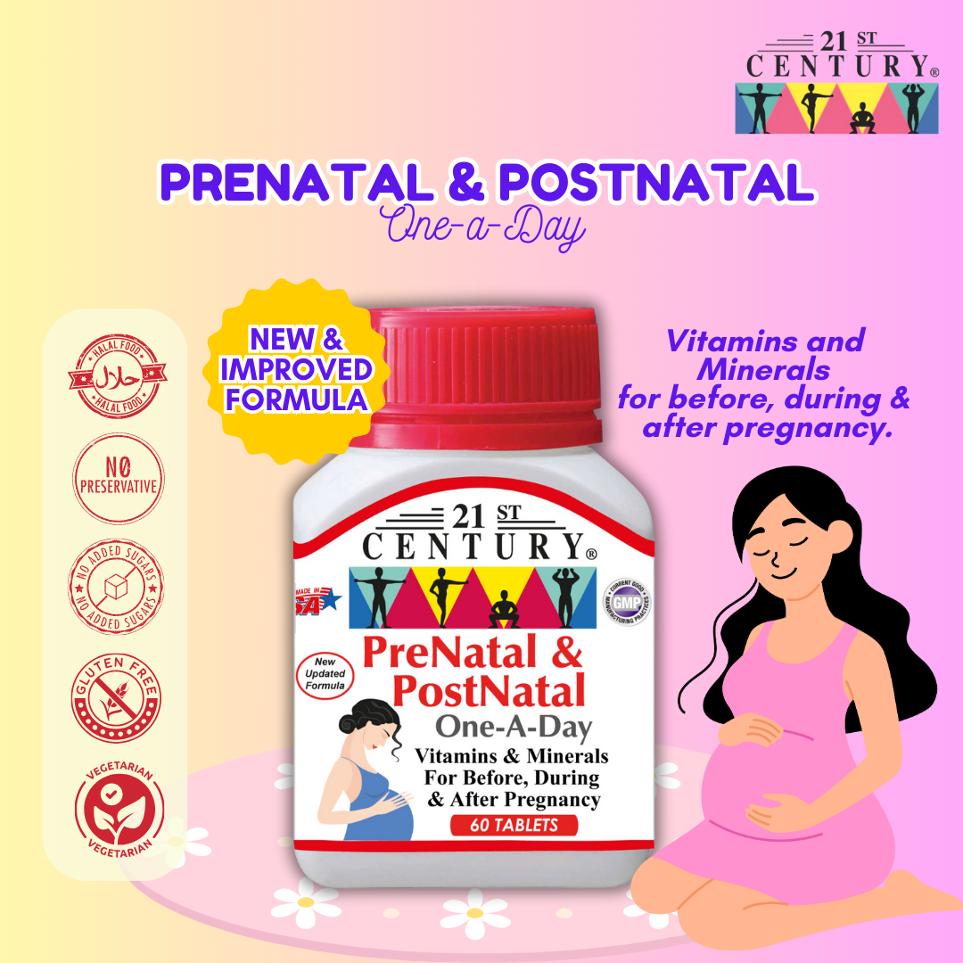 *NEW & IMPROVED FORMULA* 21st Century PreNatal & PostNatal - 60 Tab ...