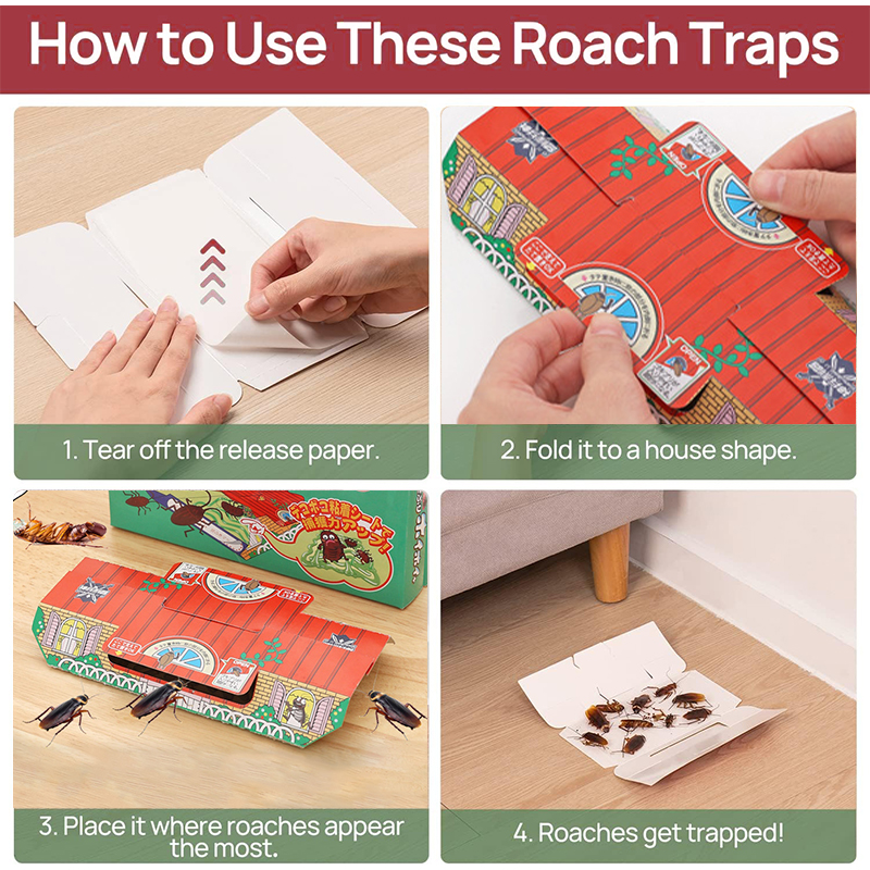 [New Version] Cockroach Trap Lizard Trap Sticker Roach Catcher Roach ...