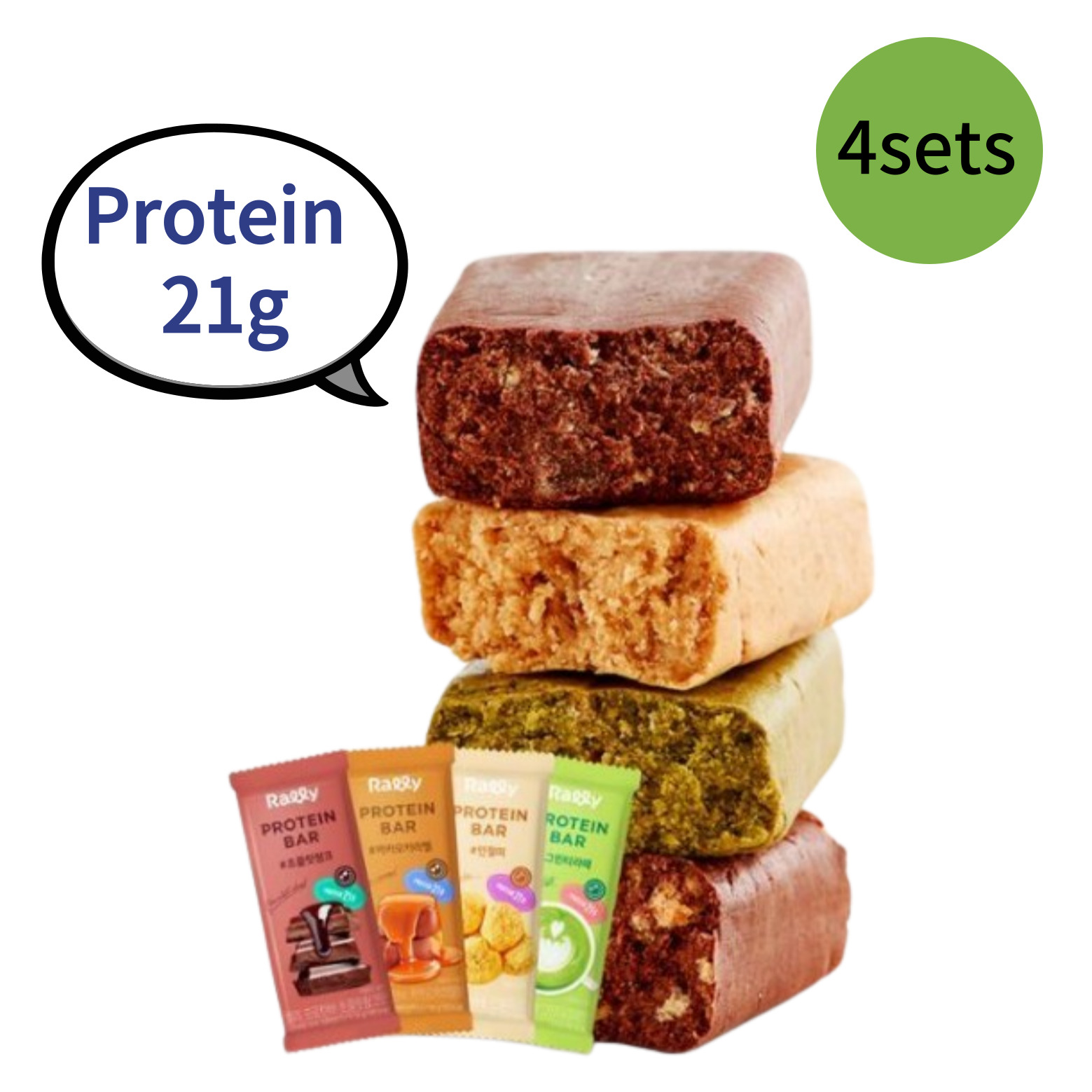 KOREA 🇰🇷 Rally Protein Bar 58g / 4 flavors (Chocolate Chunk, Green Tea ...