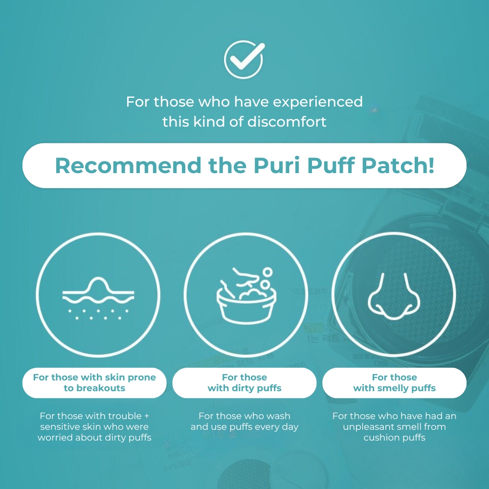 Puri Cushion Puff Patch 2ea Renewal, Purifying & Antibacterial Skincare ...