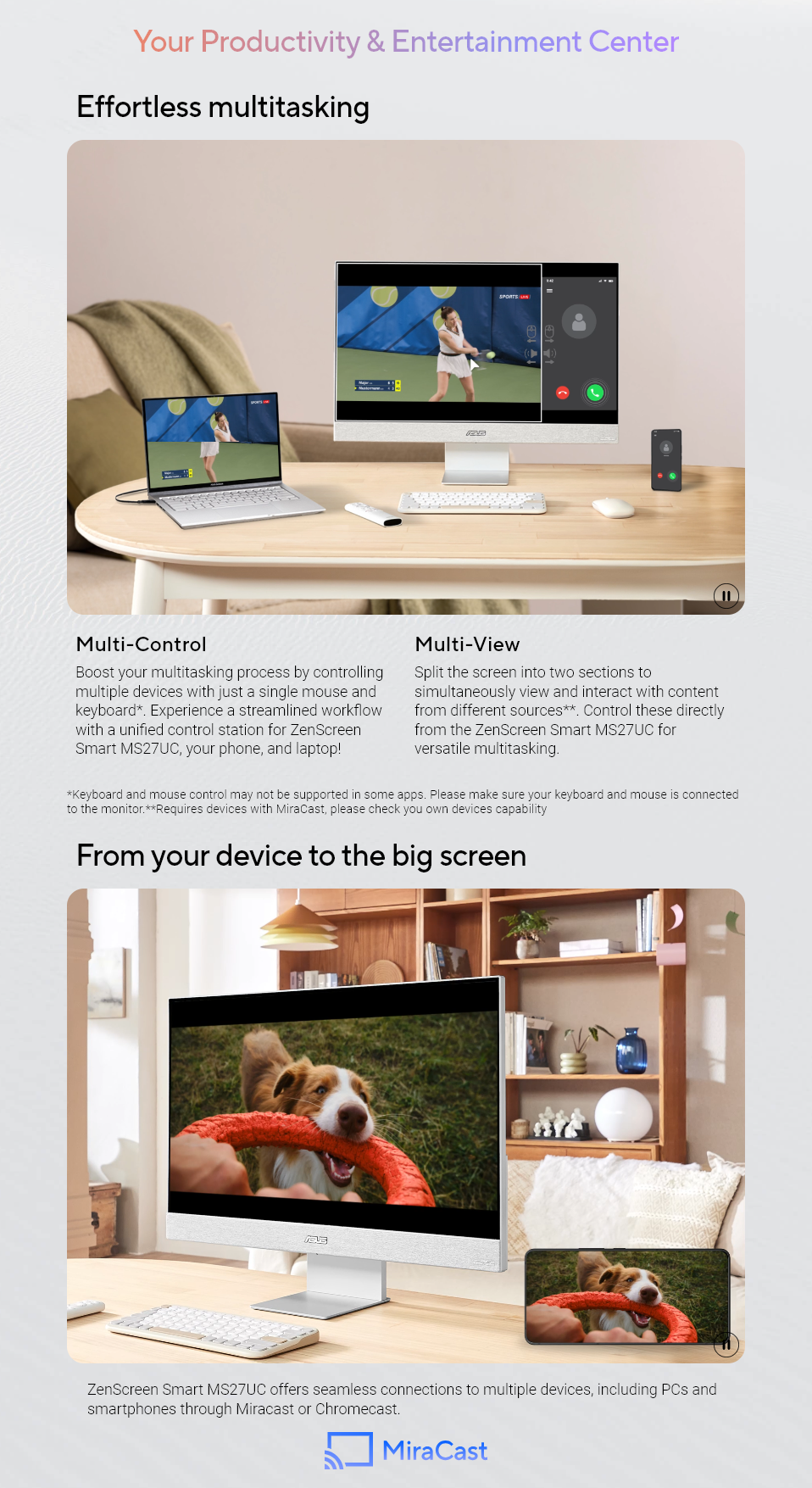 ASUS ZenScreen Smart Monitor MS27UC - 27", 4K UHD, IPS, Powered by ...