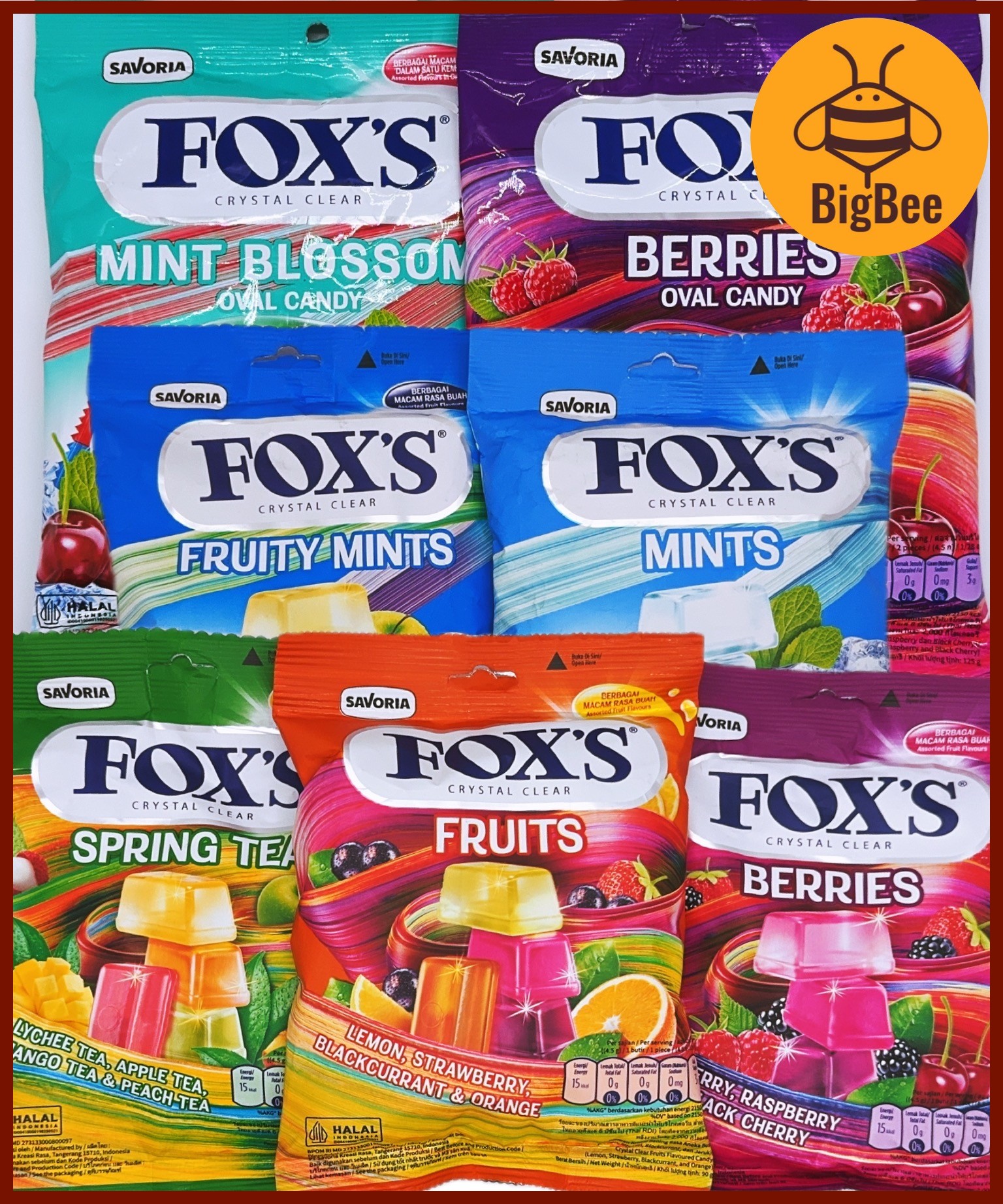 Fox's Crystal Clear Candy - 90g - 125g/pkt (Halal) Mints / Fruits ...