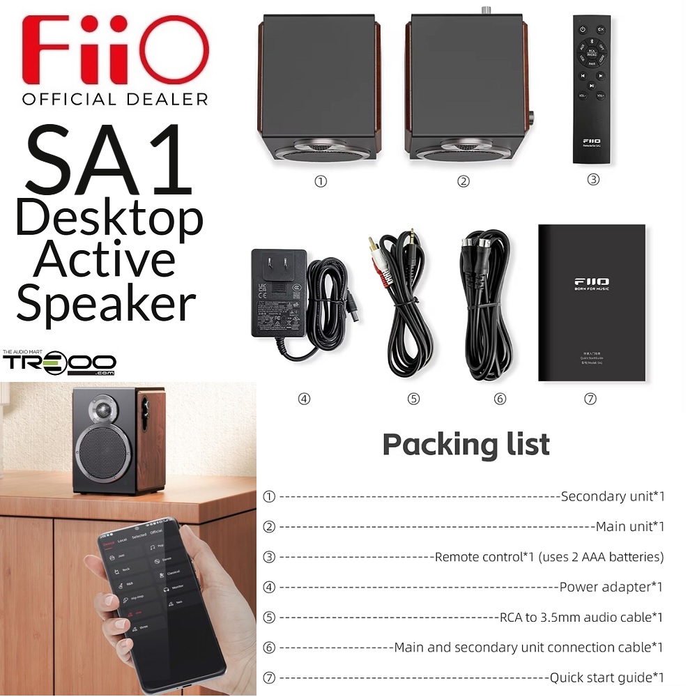 FiiO SA1 Wireless Bluetooth Desktop Bookshelf Speakers (with Phono Built-in) | Shopee Singapore