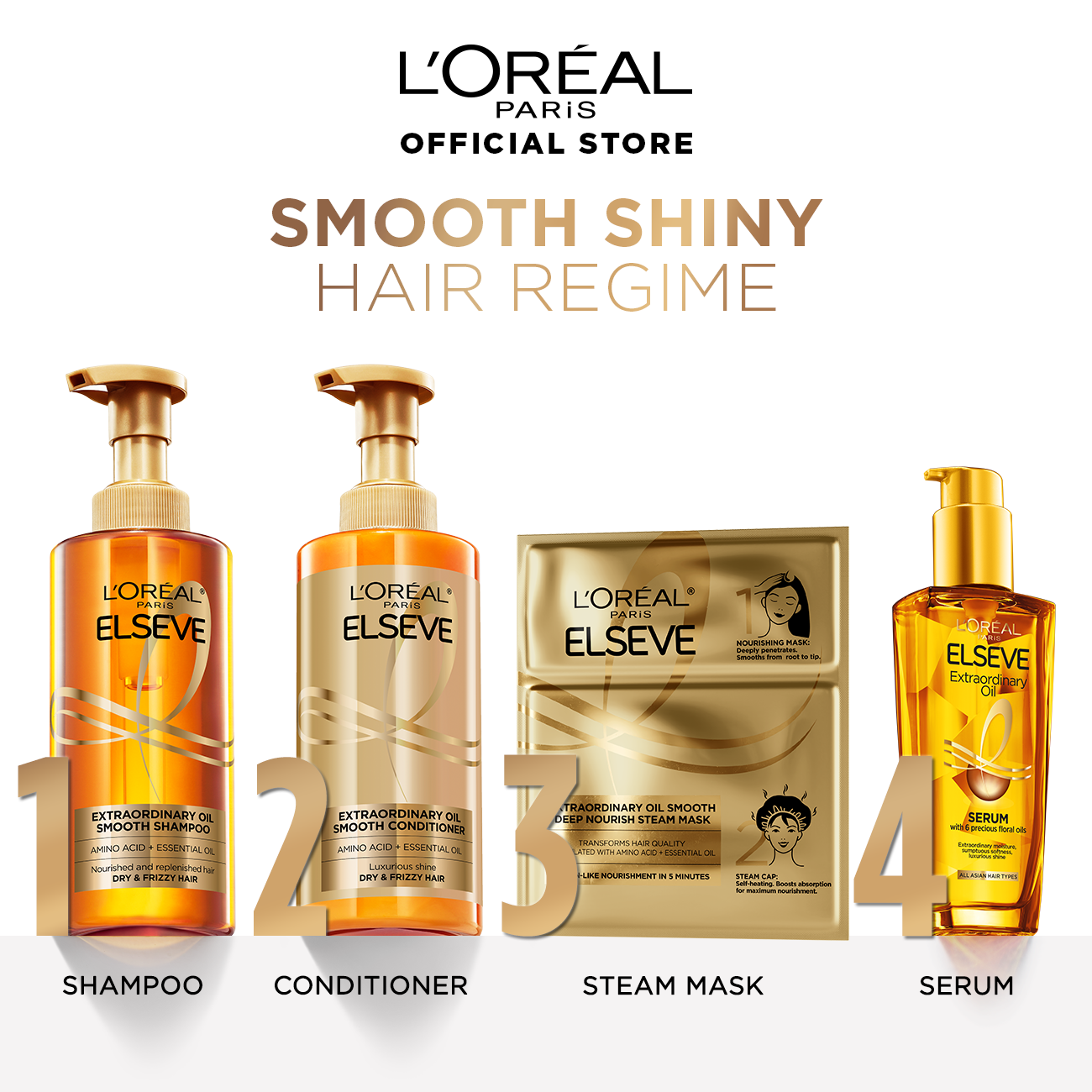 L’Oréal Paris ELSEVE Extraordinary Oil Gold 4x Shine Hair Serum Hair ...