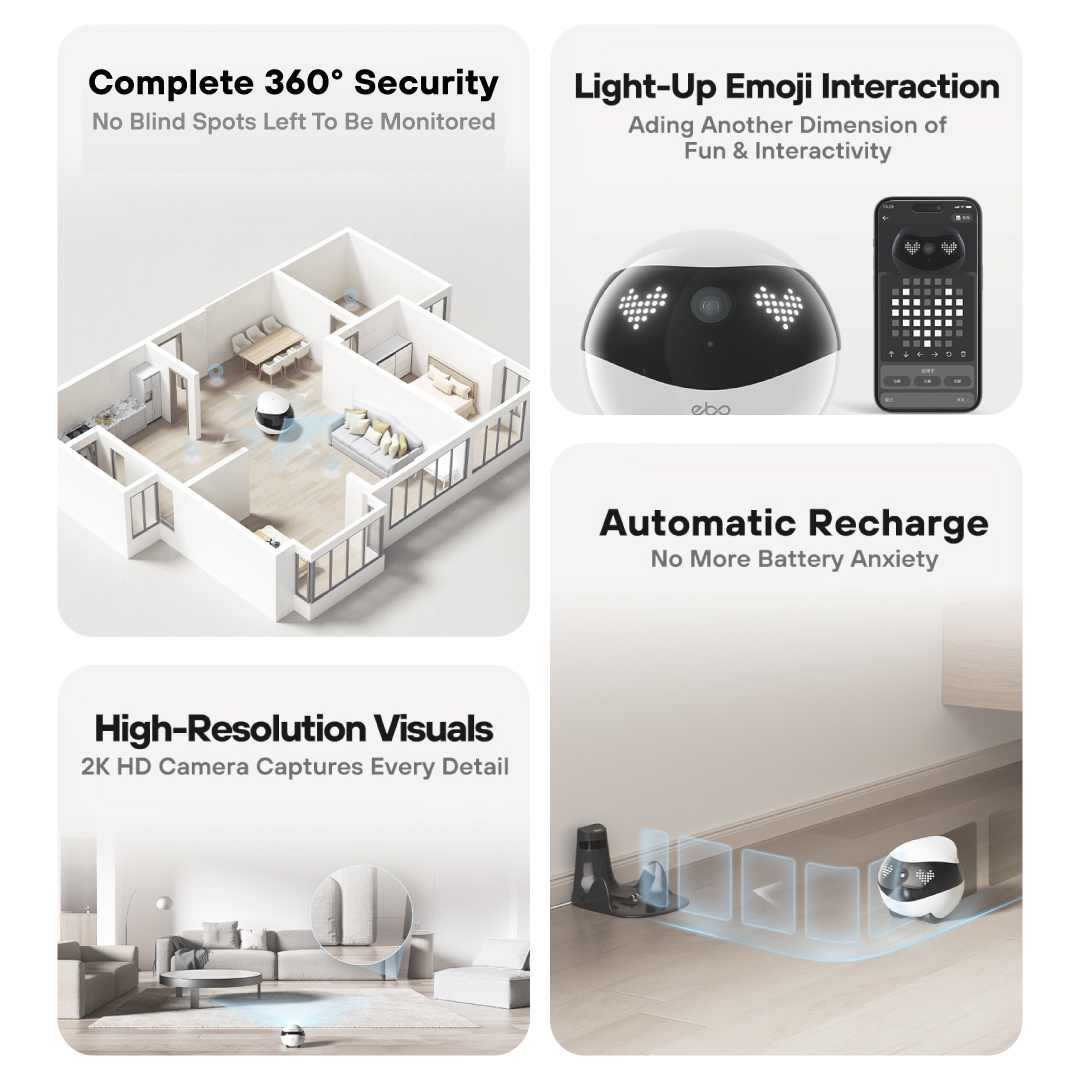 [Official Store] Enabot EBO Air 2 Movable CCTV Camera | 2K | Night ...