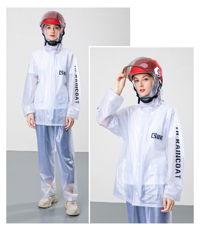 Split Raincoat Set for Motorcycle Unisex Rain Coat Brim High Reflective ...