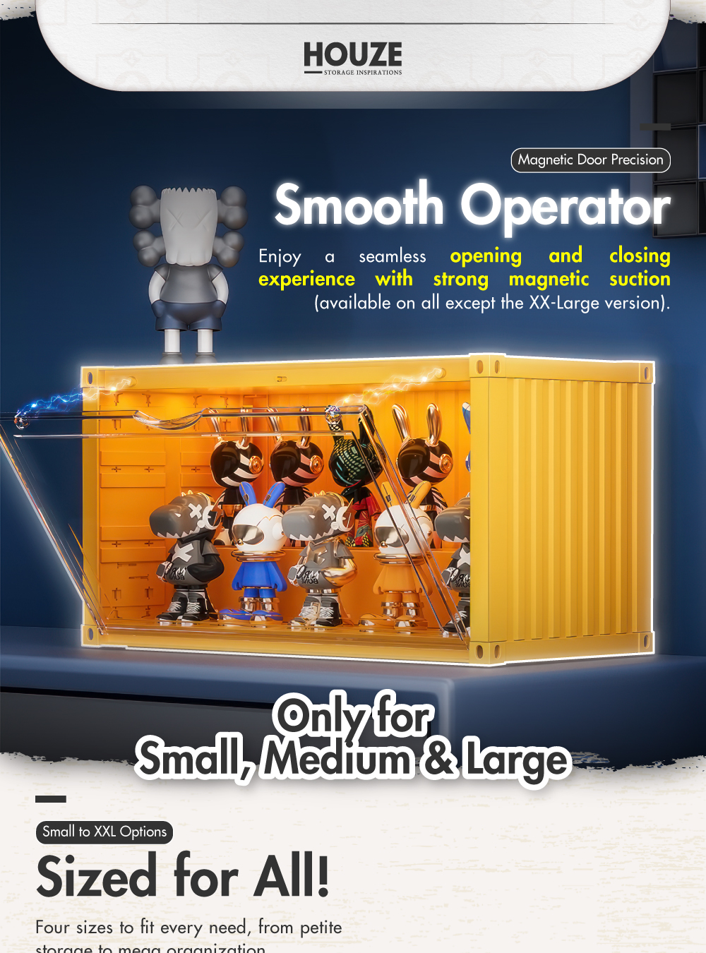 HOUZE - POPCON - S | M | L | XXL Popmart Container Display Box w Shelf ...