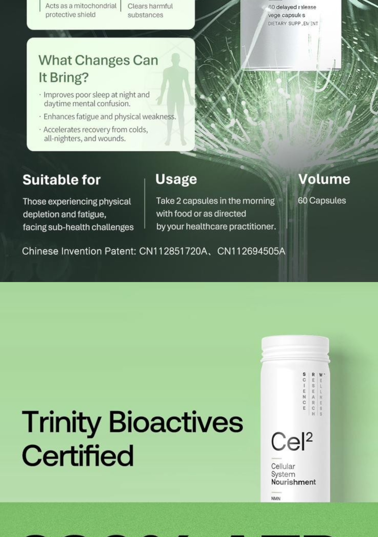 【6.6 Promo】 SRW Cel² Cellular System Nourishment Capsule 60 Capsules 【99% High Purity NMN ...