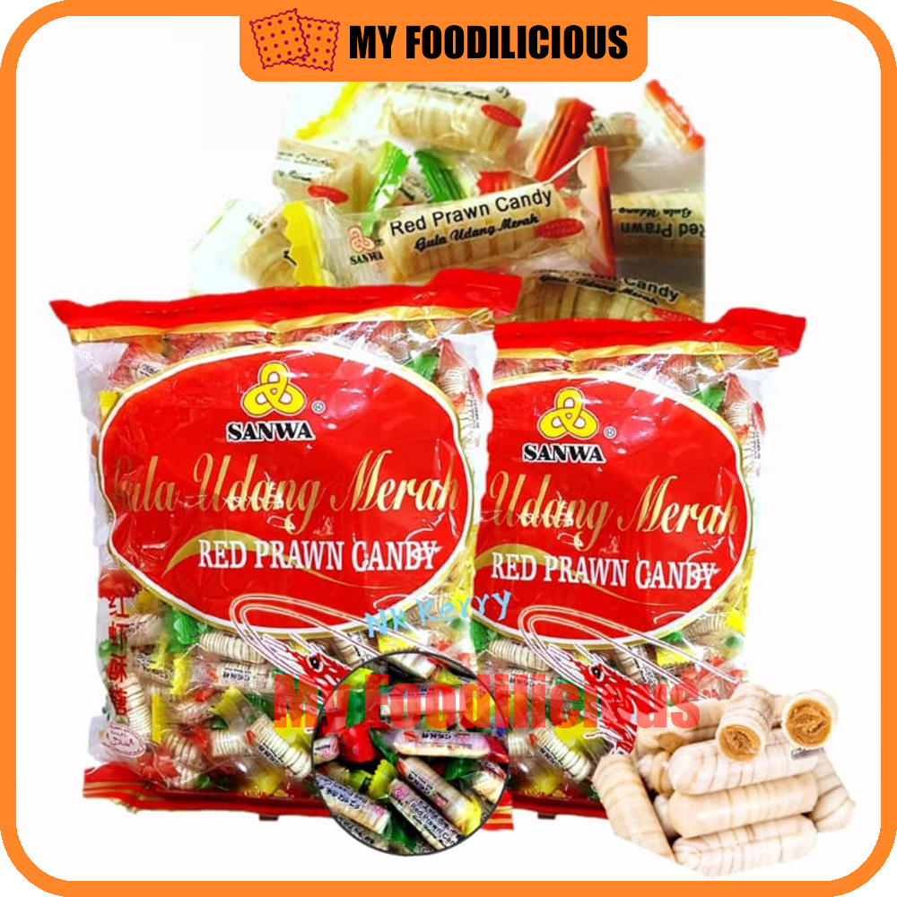 Red Prawn Candy Gula Udang Merah 350g/700g 红虾酥糖 Sweet Candies Childhood ...