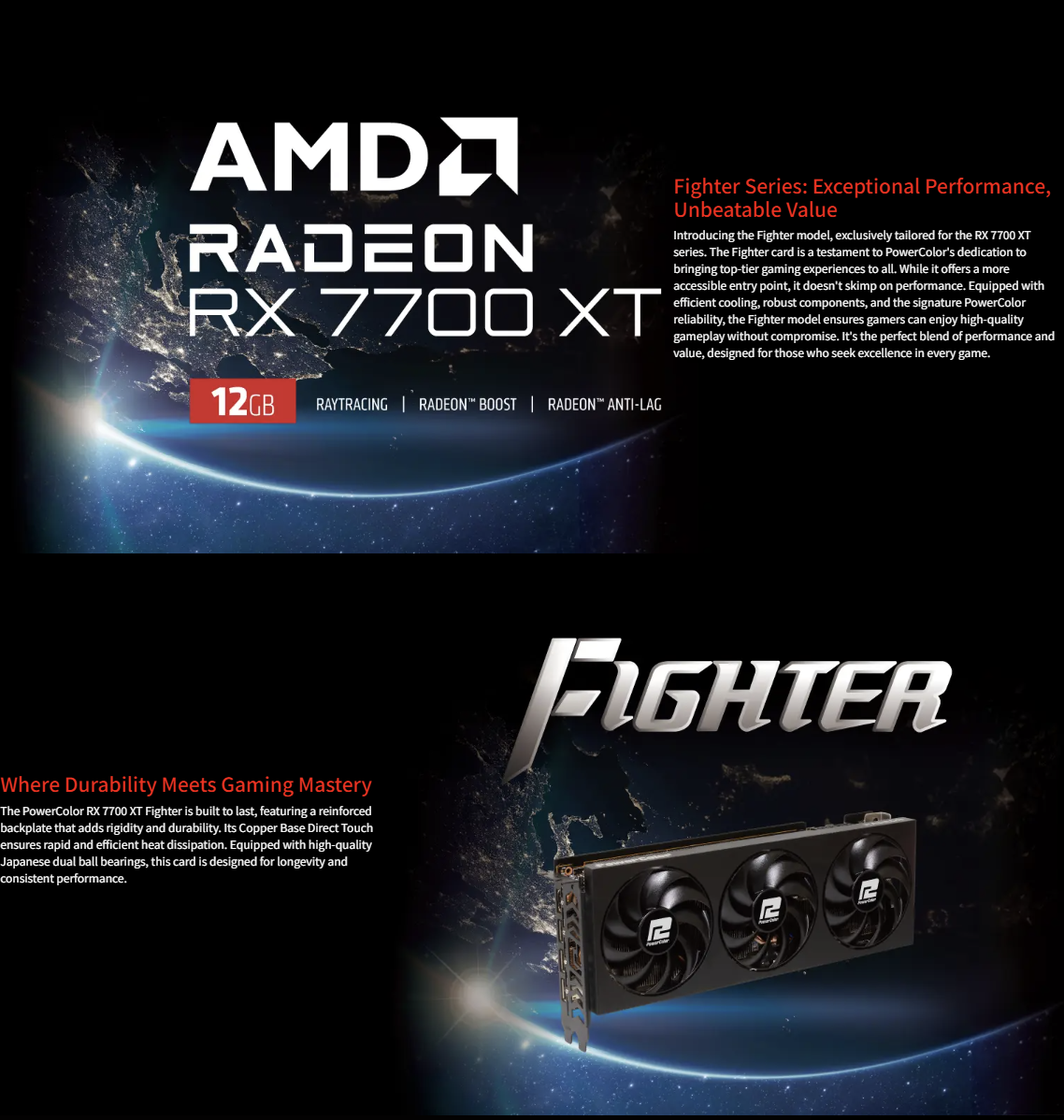 PowerColor Fighter AMD Radeon™ RX 7700 XT 12GB GDDR6 (3 YEARS WARRANTY ...