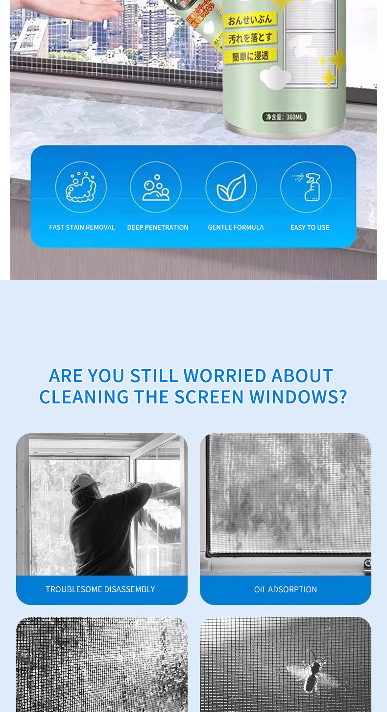 SG Stock 500ML Window Screen Cleaner 5Min Spray HDB Grime Rust Removal ...