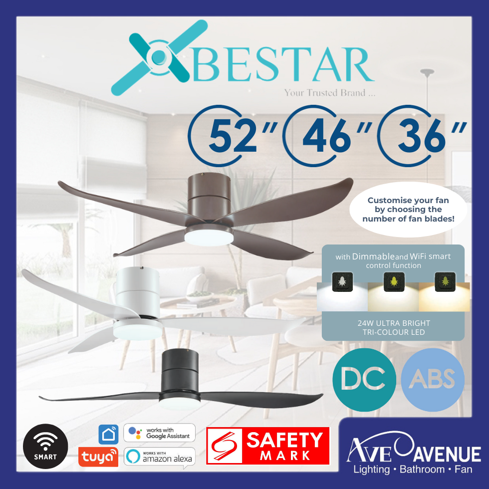 BESTAR Falcon Smart WiFi DC Motor 36/46/52 Inch Ceiling Fan with ...