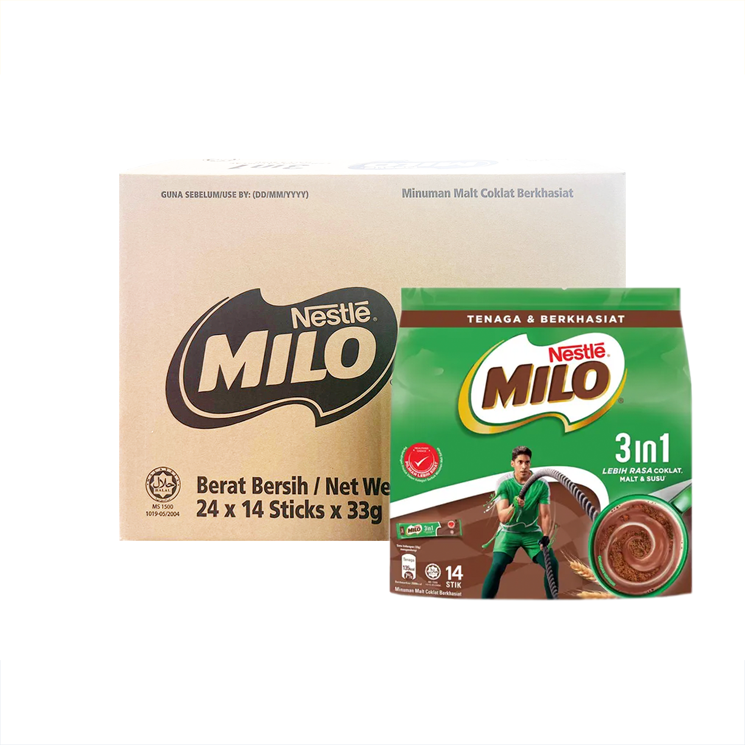 (Carton Deal) Milo Activ-Go 3 in 1 (24 packets x 14 sticks x 33g ...