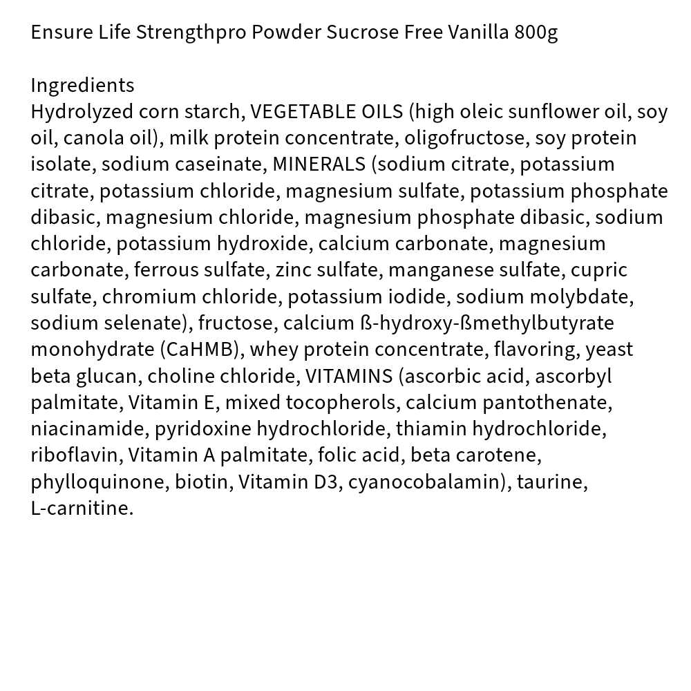 Ensure Life Strengthpro HMB Powder 800g -Vanilla/Wheat/Chocolate/Coffee/Strawberry/Plant Based ...