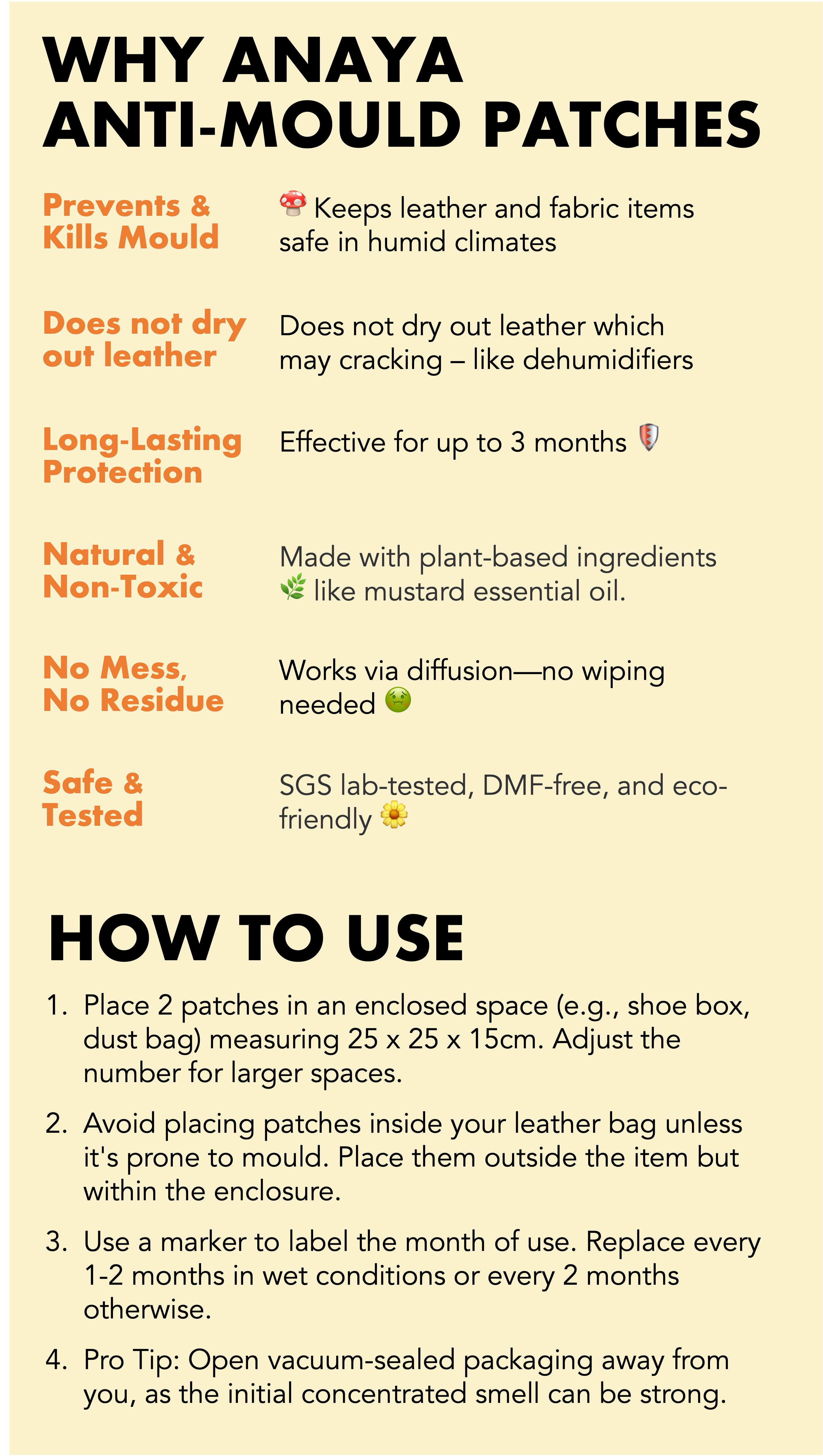 Anaya - Anti-Mould Patches for Leather, Sneaker (natural, anti-mold ...