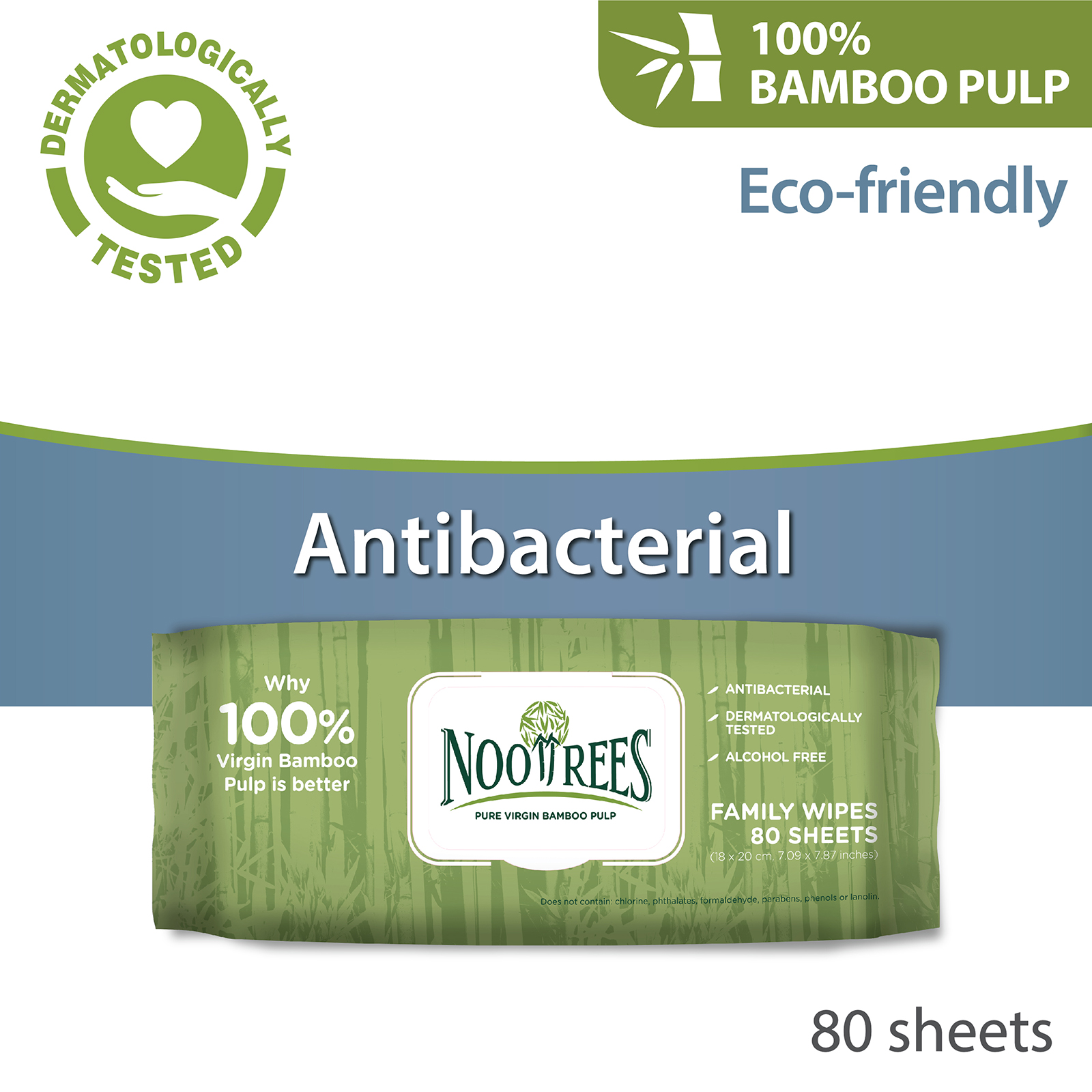 Nootrees Bamboo Family Wet Wipes 80s | Shopee Singapore