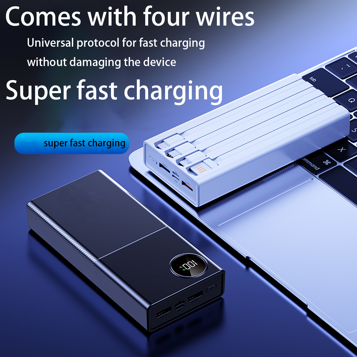 100% Original 40000mAh powerbank fast charging With four wire power ...