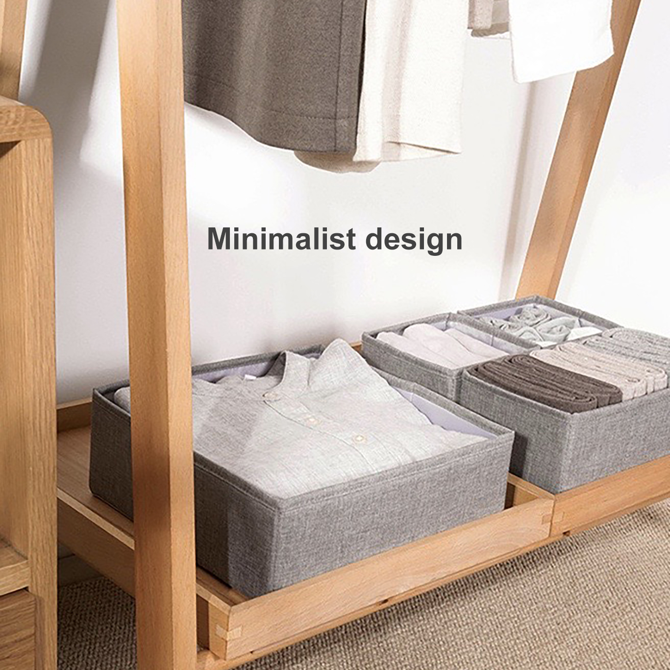 [PURE SERIES] Minimalist Style Foldable Linen Drawer Organiser Clothes ...