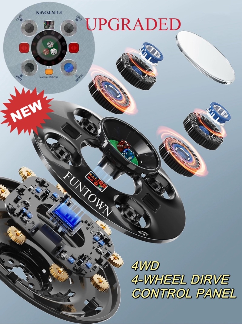 𝐅𝐔𝐍𝐓𝐎𝐖𝐍 / Automatic Mahjong Table / Built- In light / 3rd Roller ...