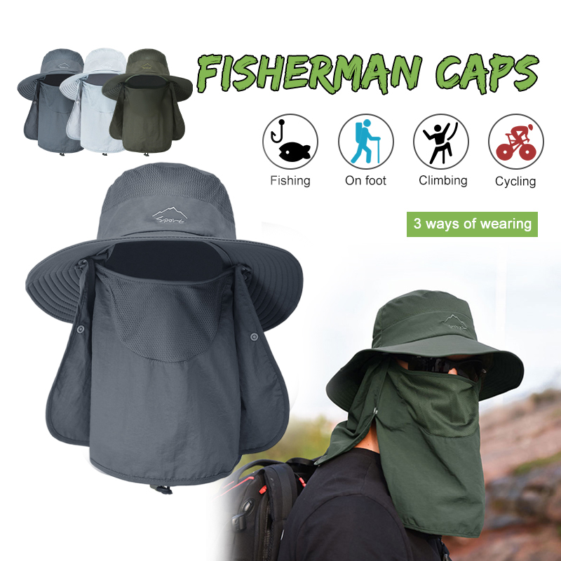 【SG】Fisherman Hat Men's Summer UV Protection Outdoor Sunshade Hat ...