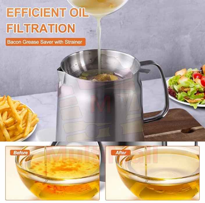 304 Stainless Steel Oil Strainer Stainless Steel Oil Drainer Pot ...