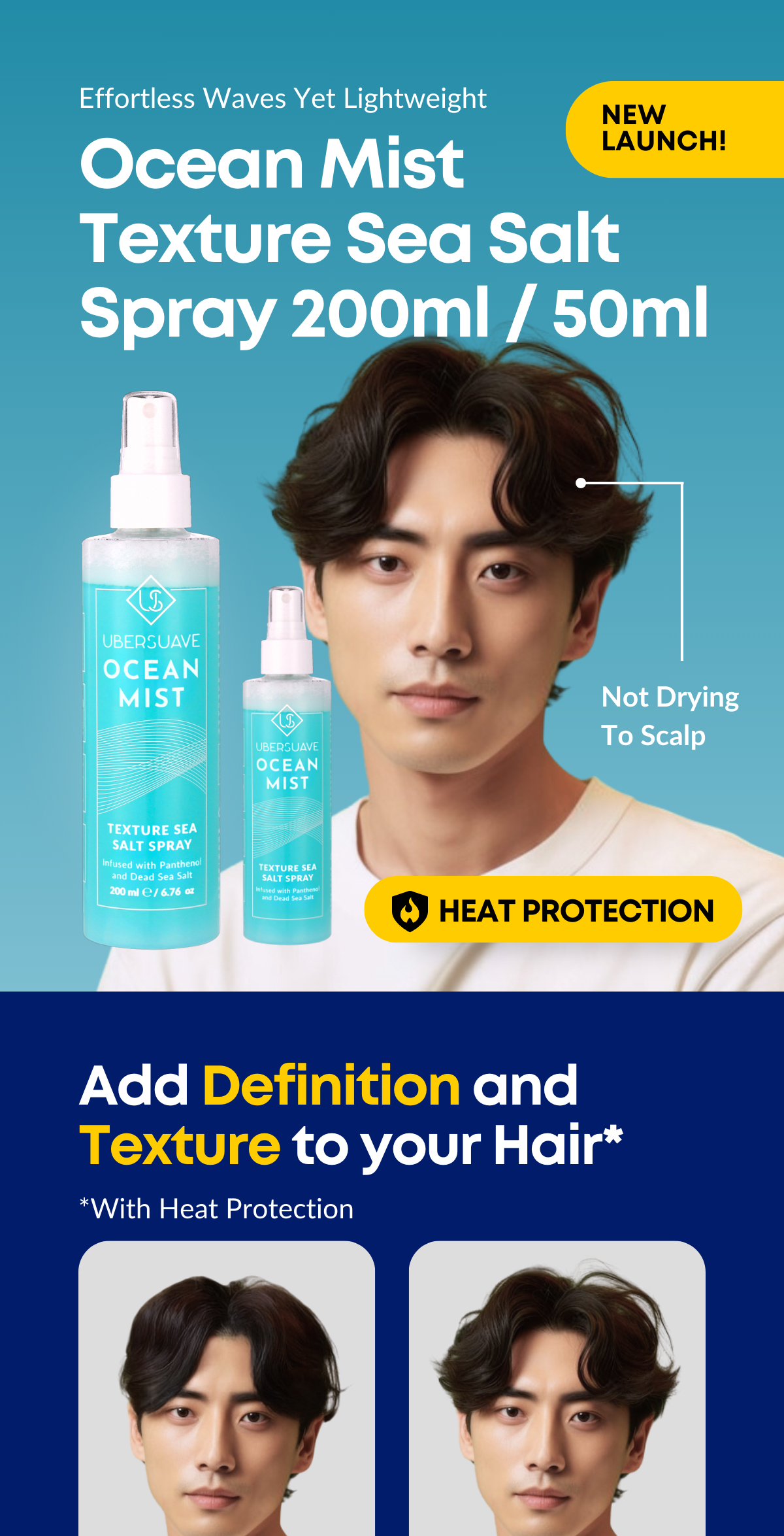 Ubersuave Ocean Mist Sea Salt Spray | Volume Texture | Effortless ...