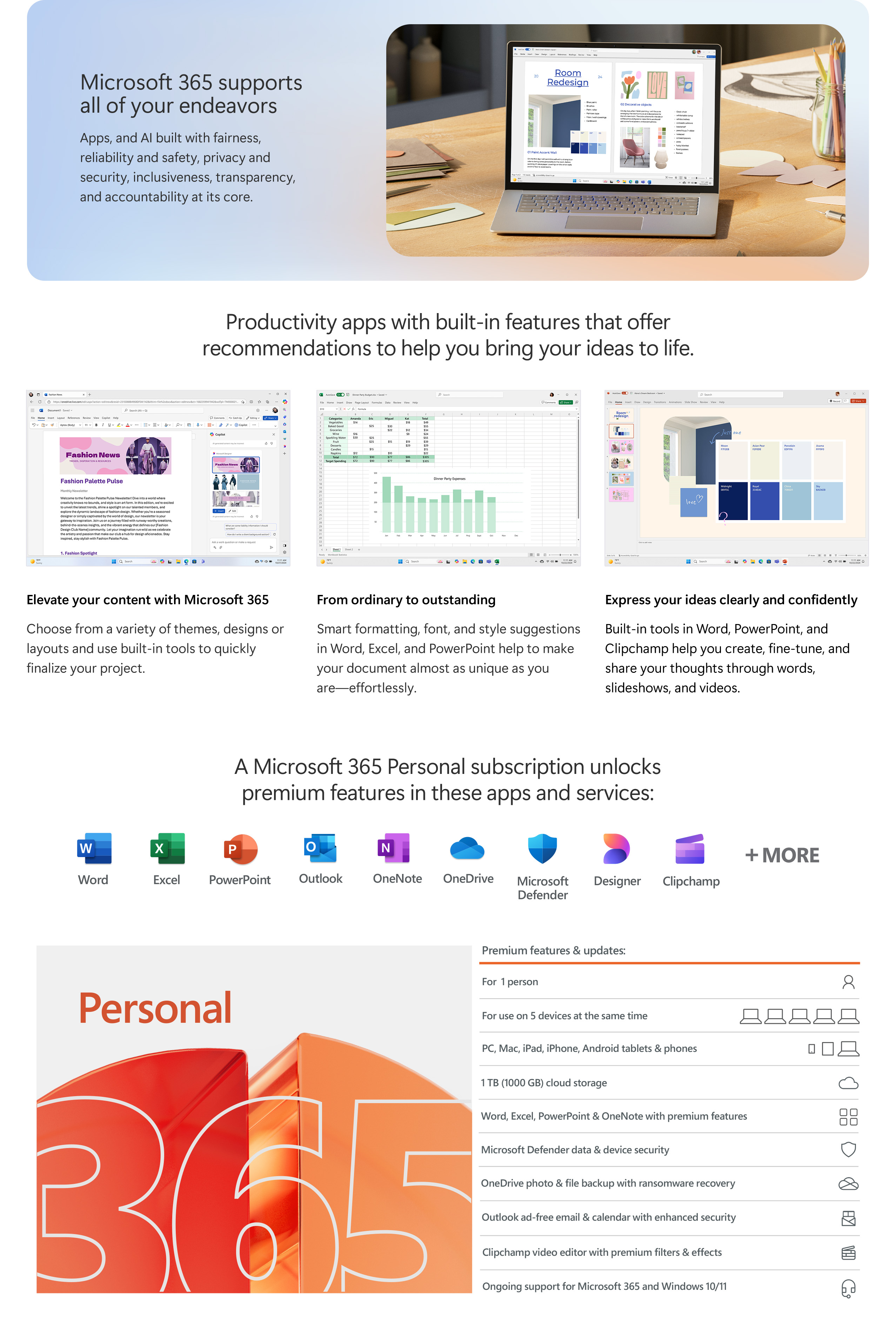 [Software] Microsoft 365 Personal - 1 person | Premium Office apps ...