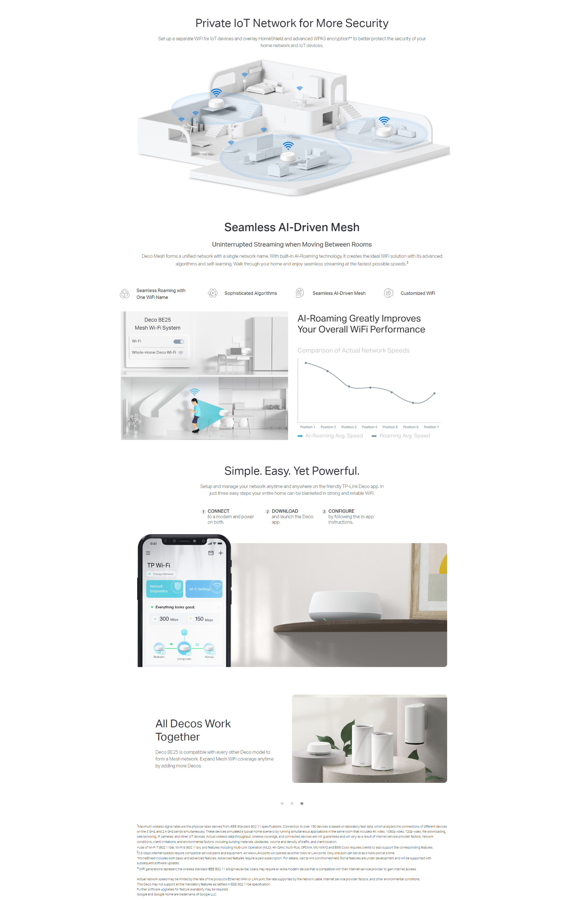 TP-Link Deco BE25 BE5000 Whole Home Mesh WiFi 7 System (2-Pack/3-Pack ...