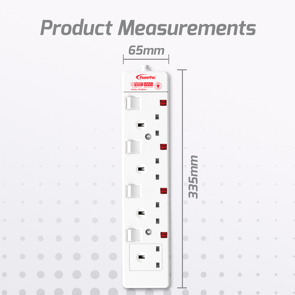 PowerPac Extension Socket Extension Cord, Power Cord, Power Extension 4 ...