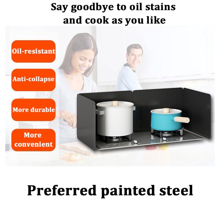 Kitchen oil baffle black paint cooking anti-splash oil machine heat ...