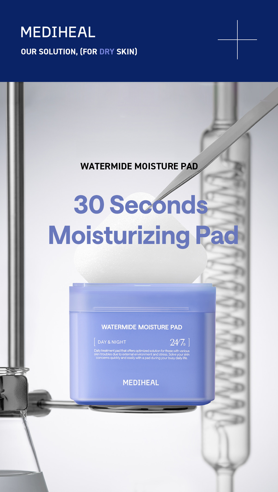 MEDIHEAL Watermide Moisture Pad 100 Pads, Hydrate and Cool (as seen on ...