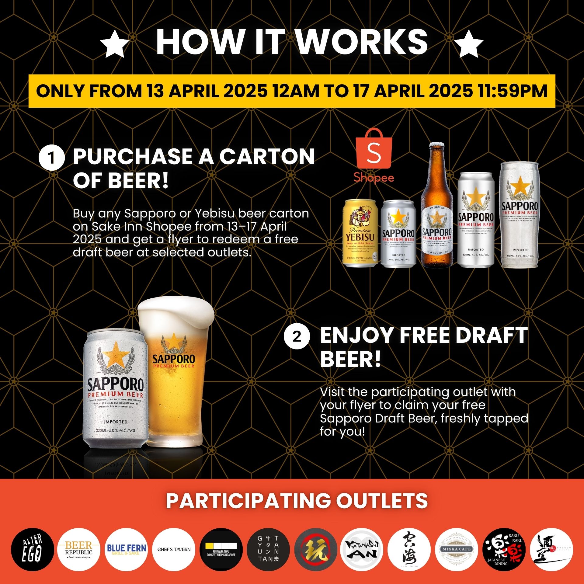 [Bundle of 48] Sapporo Premium Can Beer 330ml x 48cans (2ctns) (Expiry ...