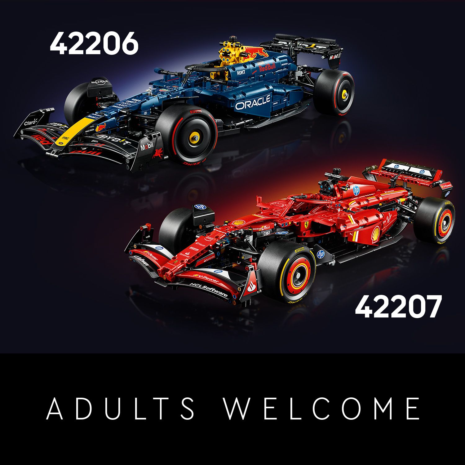 LEGO Technic 42206 Oracle Red Bull Racing RB20 F1 Car & 42207 Ferrari ...