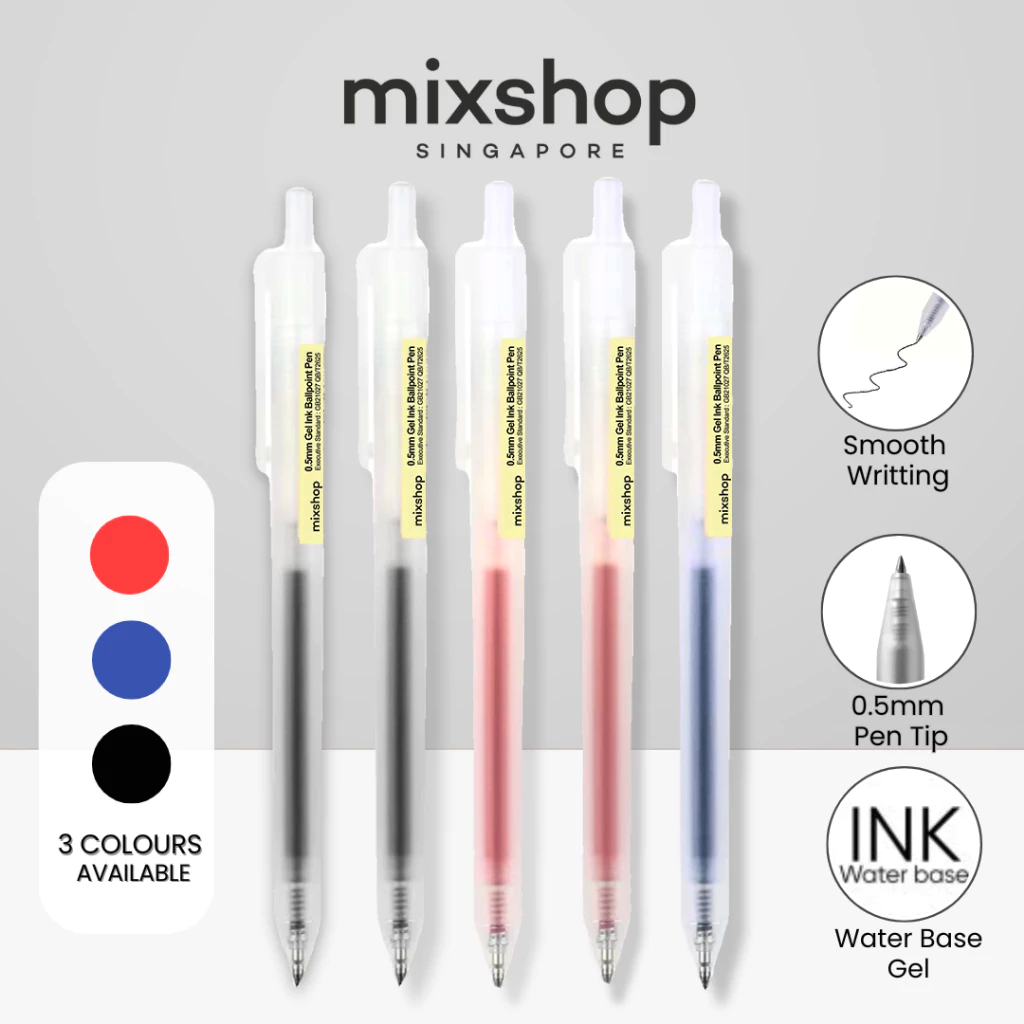 mixshop Ballpoint Gel Ink Pen 0.5mm, Gel Pen, Smooth Writing Tools ...
