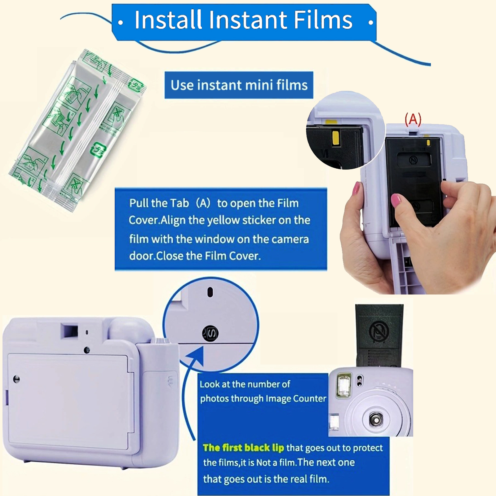 3-inch Film Mini Instant Photo Films for POTOPO Instant Camera 10 ...