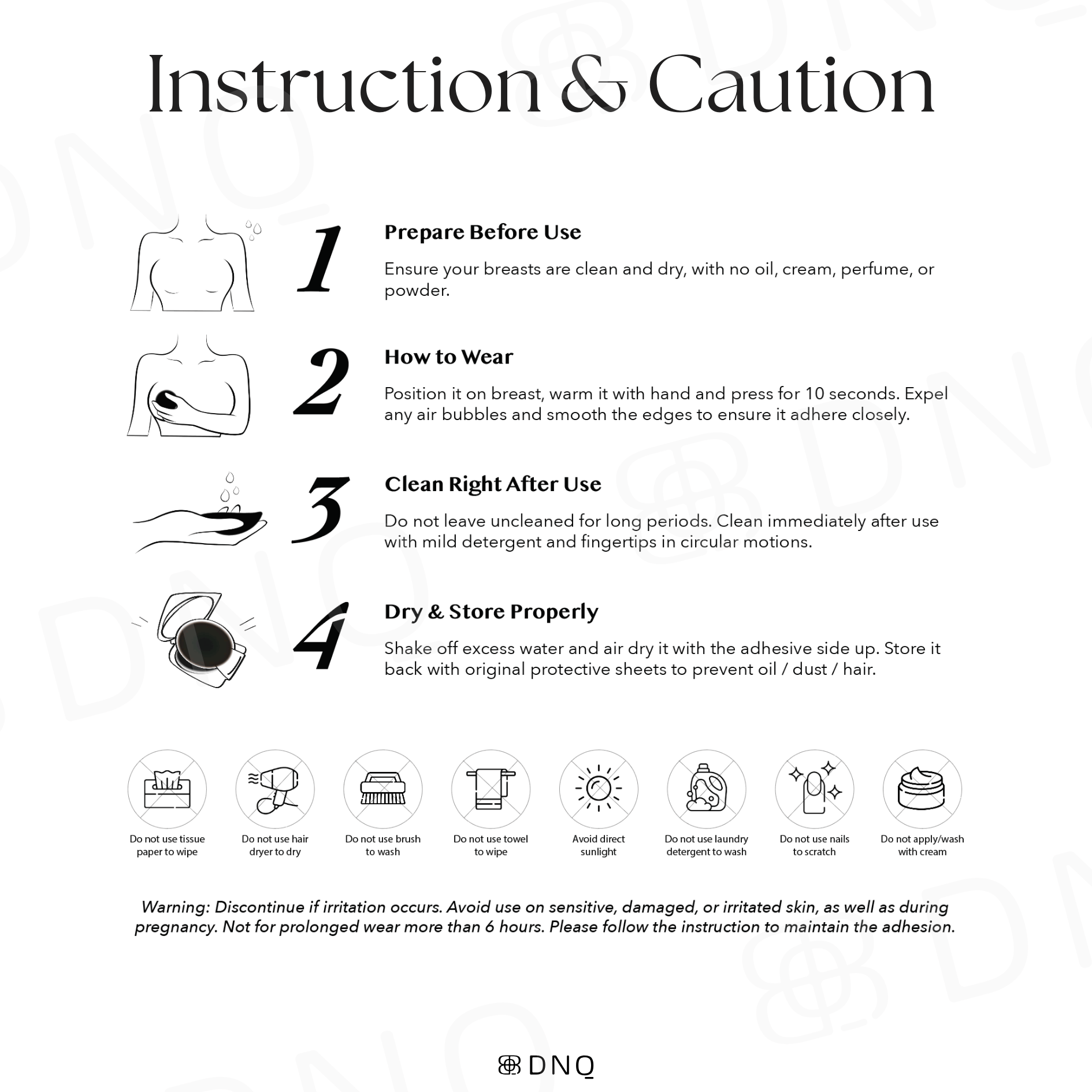 DNQ® Medical Grade Non Adhesive Nipple Cover Nipper Sticker Seamless ...