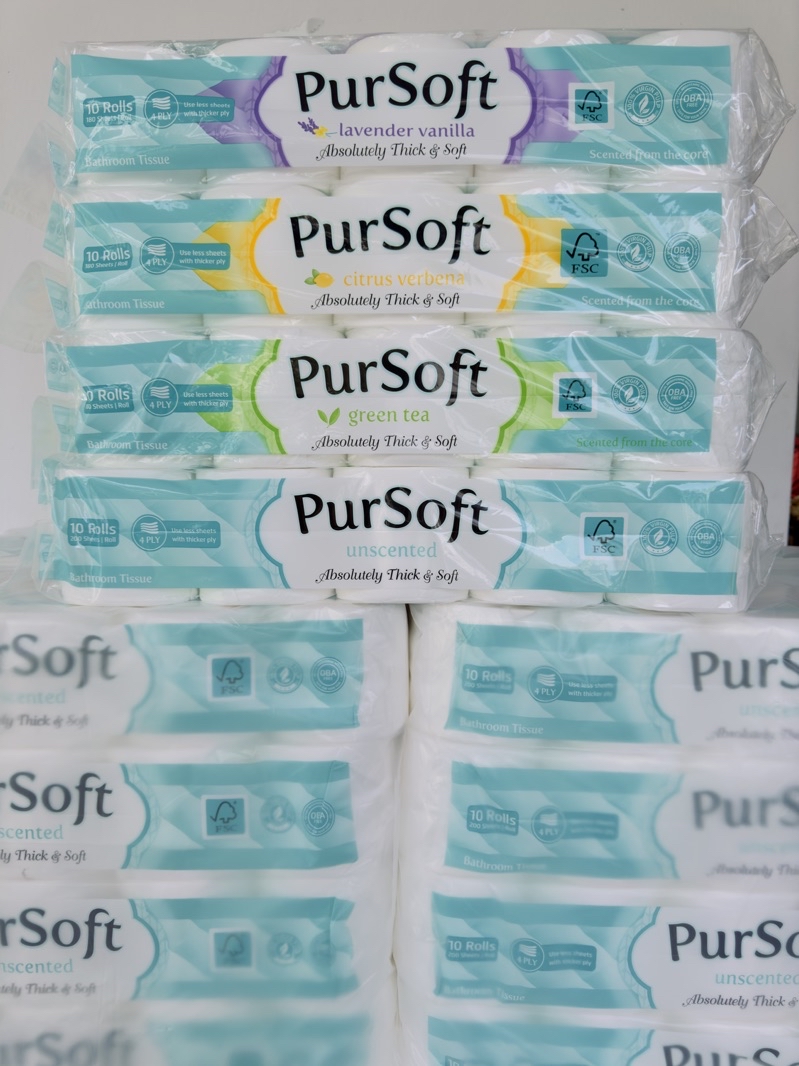 PurSoft 4Ply Toilet Paper Absolutely Thick & Soft, 30 Rolls Toilet ...