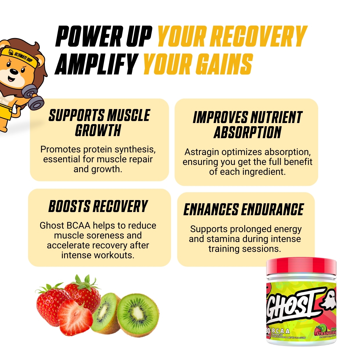 GHOST, BCAA Powder, Amino Acids, Supports Muscle Growth, Boosts ...