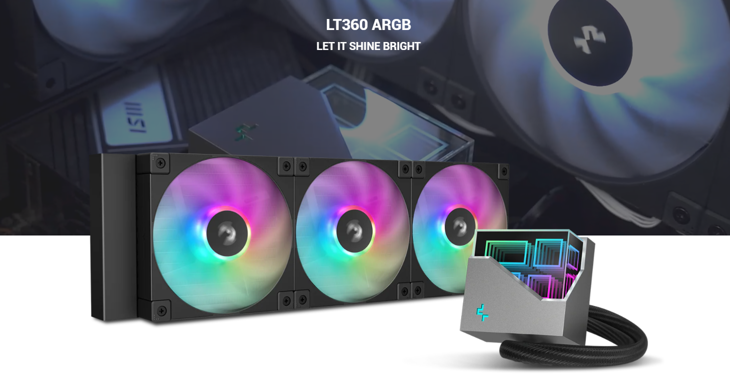 DEEPCOOL LT360 ARGB 360mm AIO CPU Cooler, Black & White | Shopee Singapore