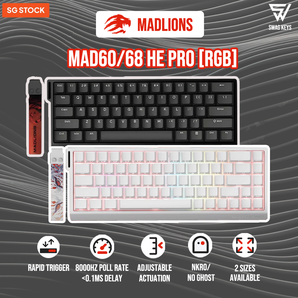 【SG】 MADLIONS MAD 60 68 HE RGB Pro Gaming Keyboard Adjustable Hall ...