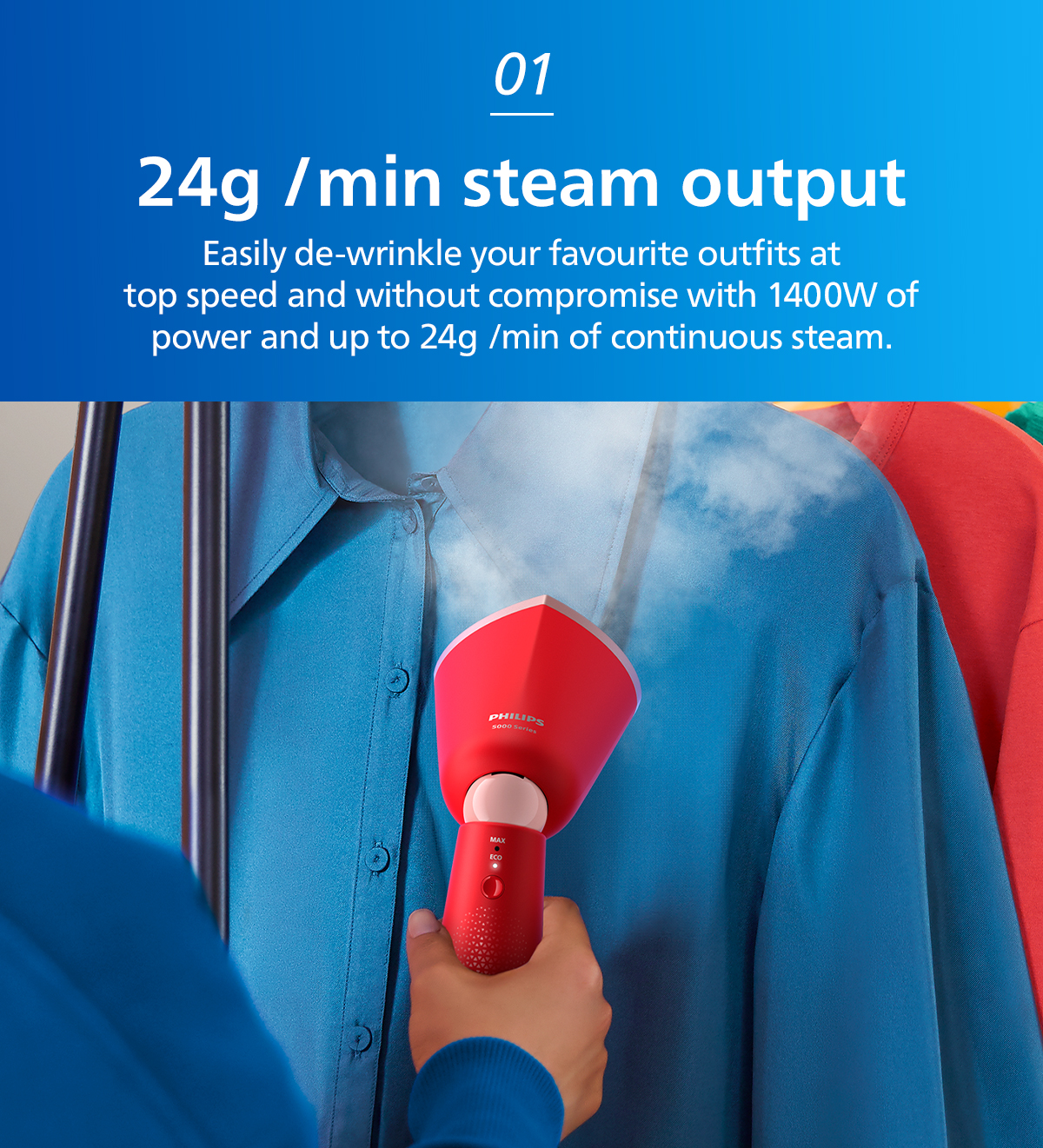 (NEW) PHILIPS Handheld Steamer 5000 Series - STH5020/40, 1400W No Burns ...
