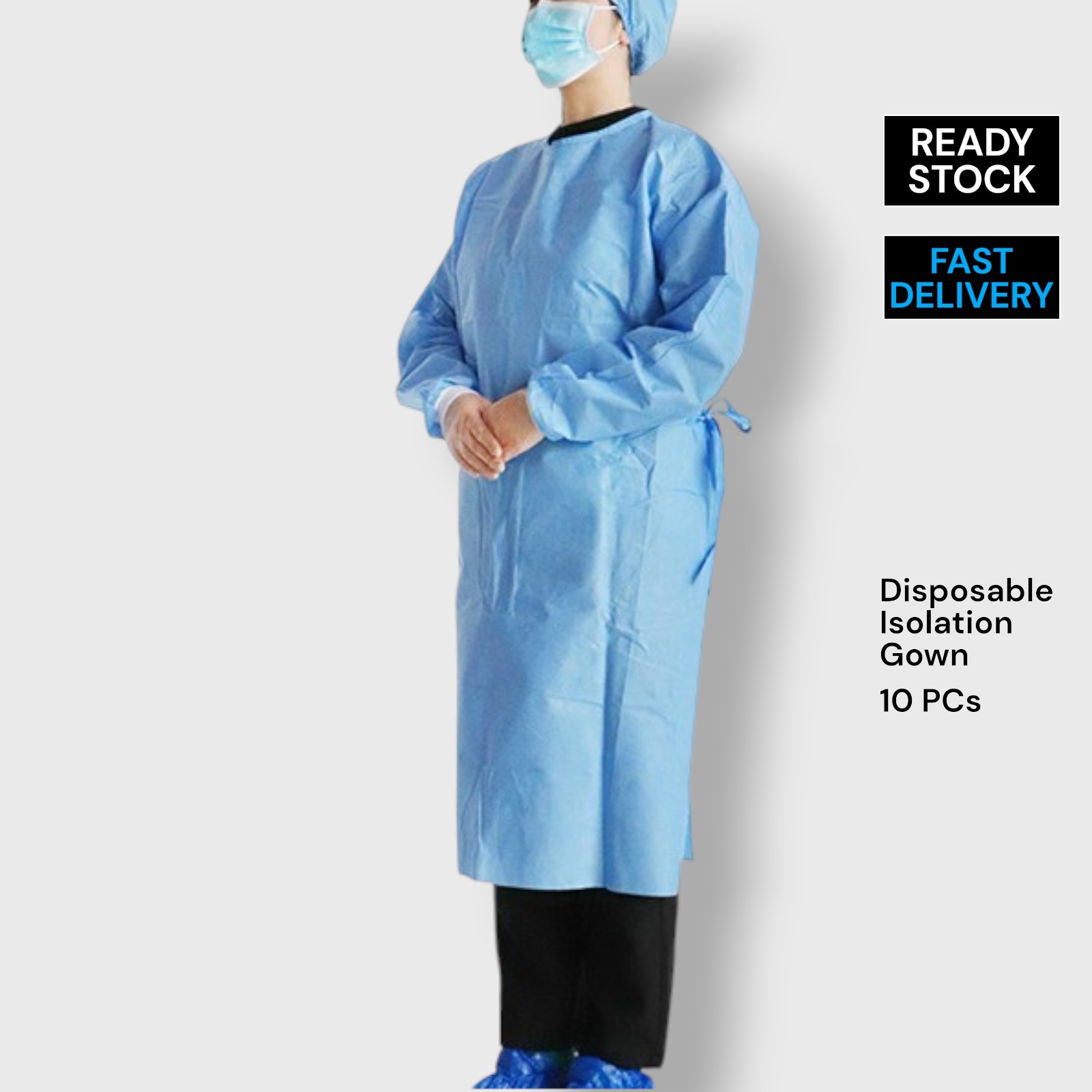 Isolation Gown (AAMI Level 2) x 10 Pieces, Isolation Gown, Disposable ...